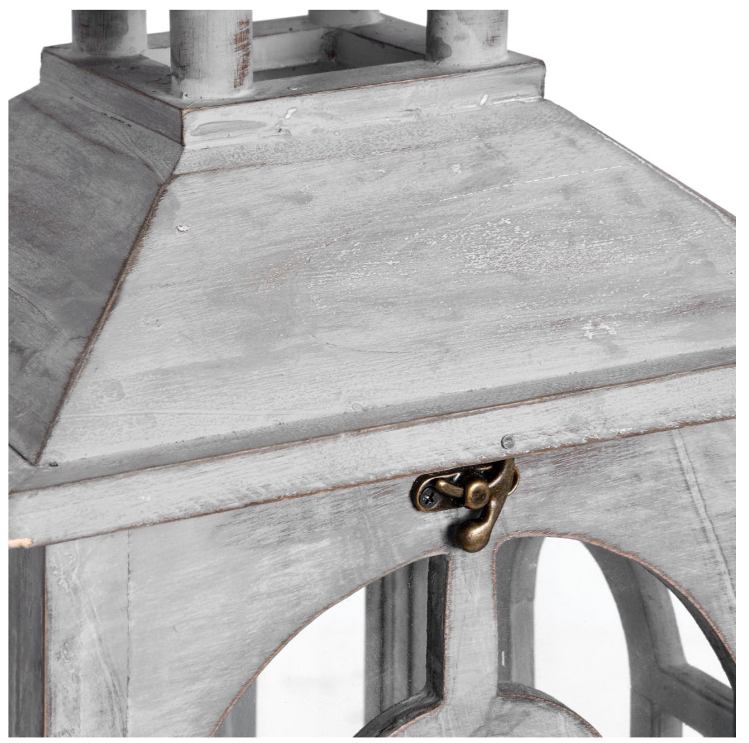 Set Of Three Wooden Lanterns With Archway Design – Yorkshire Interiors